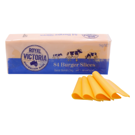 Cheddar cheese burger slices, orange, Royal Victoria, wholesale | Food ...