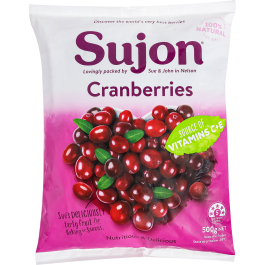 แครนเบอร์รีนิวซีแลนด์แช่แข็ง Sujon 500 กรัม ขายส่ง พรีเมียม | Food Project