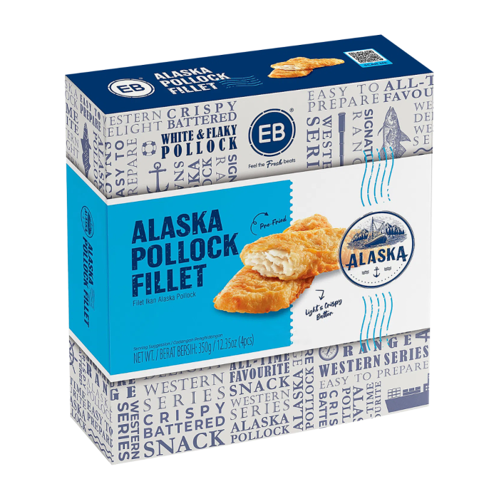 Alaskan pollock fillet coated in EB flour, 350 grams, wholesale | Food ...