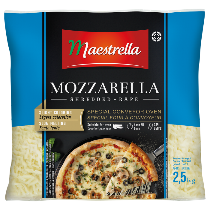 Maestrella grated mozzarella cheese 2.5 kg. Wholesale premium | Food ...
