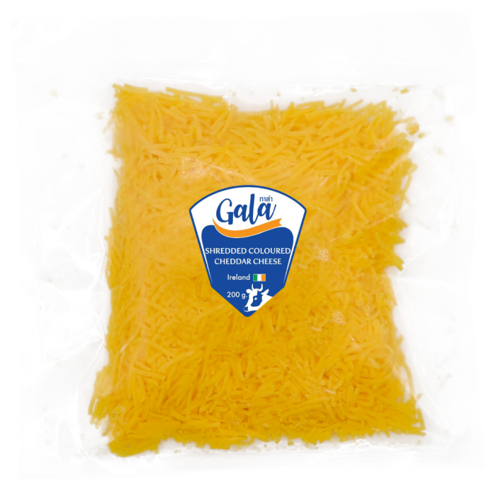 Grated Orange Cheddar Cheese 200g Gala Wholesale Premium | Food Project
